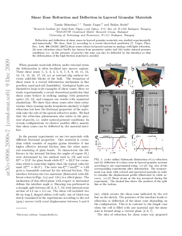 (PDF) Shear zone refraction and deflection in layered granular materials