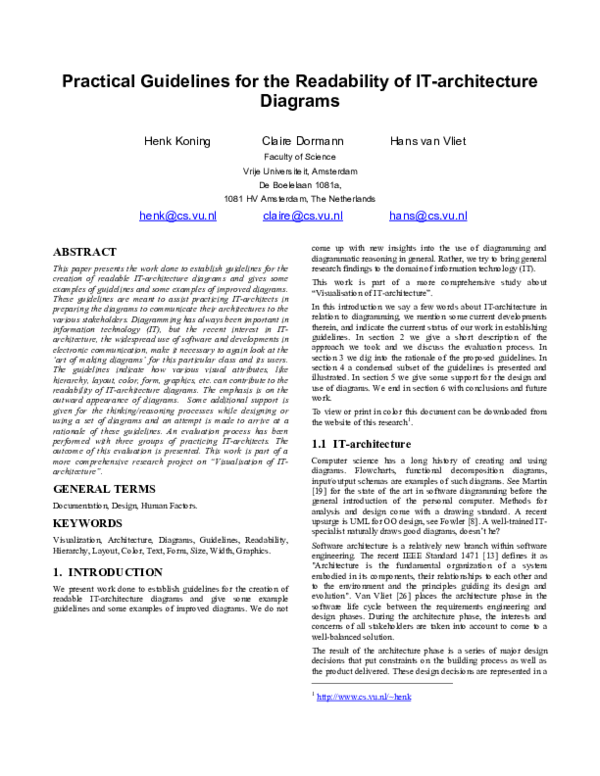 (PDF) Practical guidelines for the readability of IT-architecture diagrams