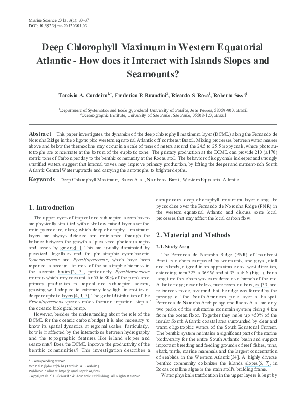 (PDF) Deep Chlorophyll Maximum in Western Equatorial Atlantic - How ...