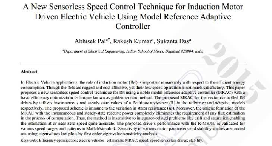 Pdf A New Sensorless Speed Control Technique For Induction Motor