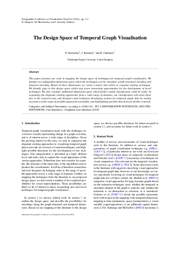 Pdf The Design Space Of Temporal Graph Visualisation