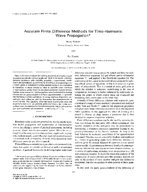 Pdf High Order Finite Difference Methods For The Helmholtz Equation