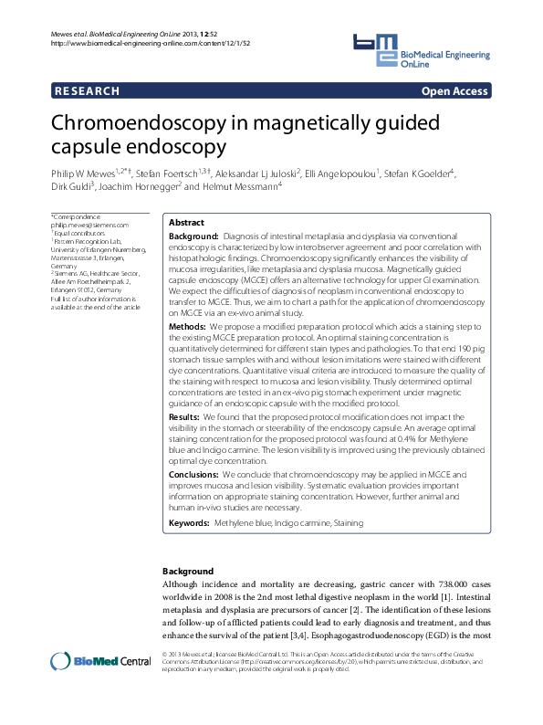 (PDF) Chromoendoscopy in magnetically guided capsule endoscopy