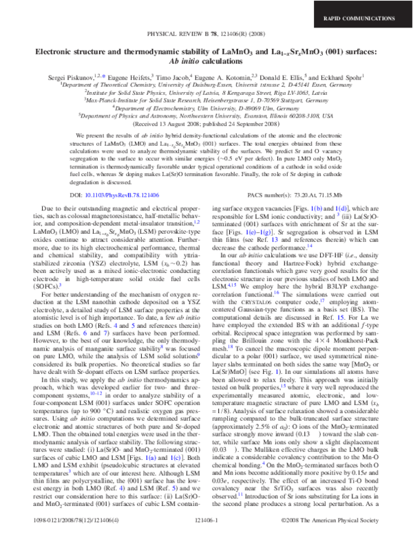 (PDF) Electronic structure and thermodynamic stability of double ...