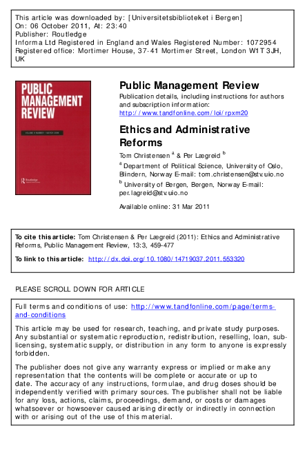 (PDF) Ethics and Administrative Reforms