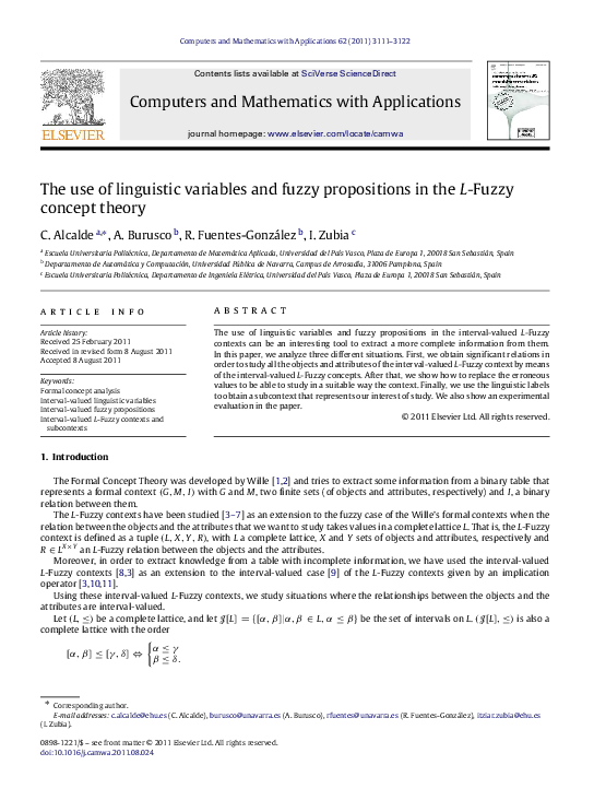 Pdf The Use Of Linguistic Variables And Fuzzy Propositions In The Fuzzy Concept Theory