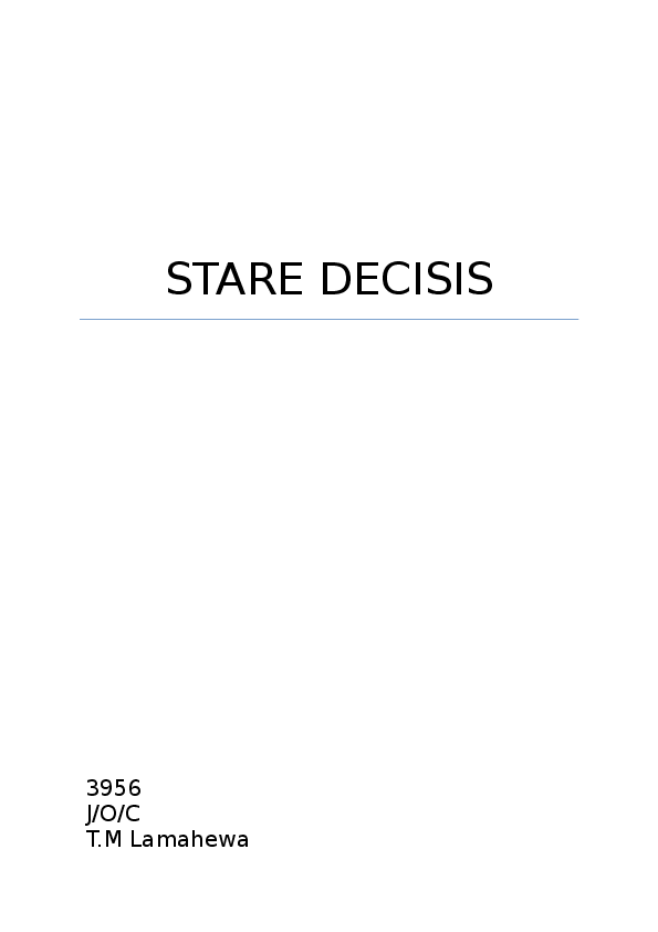 (DOC) STARE DECISIS