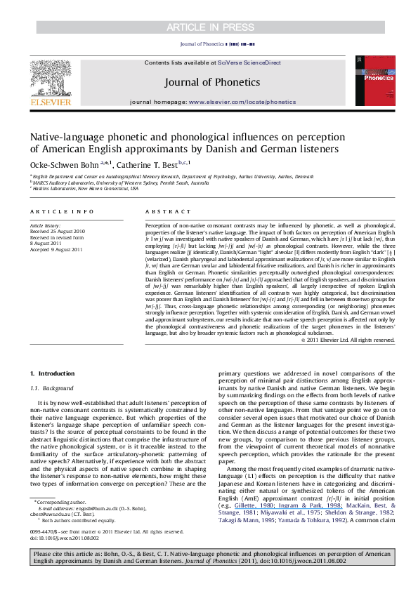 (PDF) Native-language phonetic and phonological influences on ...