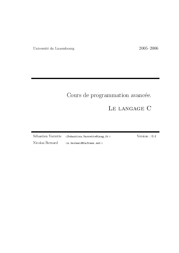 (PDF) Le langage C