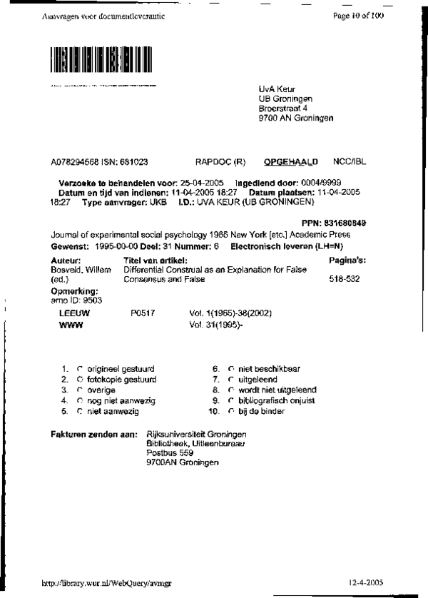 (PDF) Differential Construal as an Explanation for False Consensus and ...