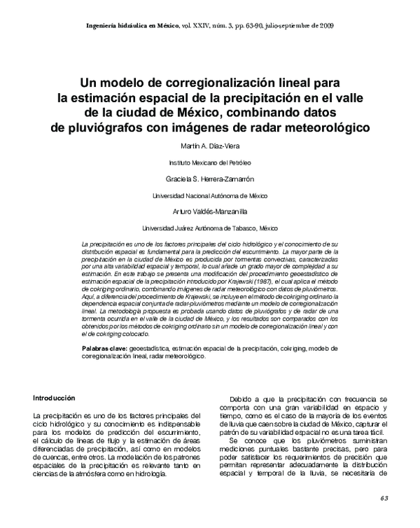 (PDF) A linear coregionalization model for rainfall spatial estimation ...