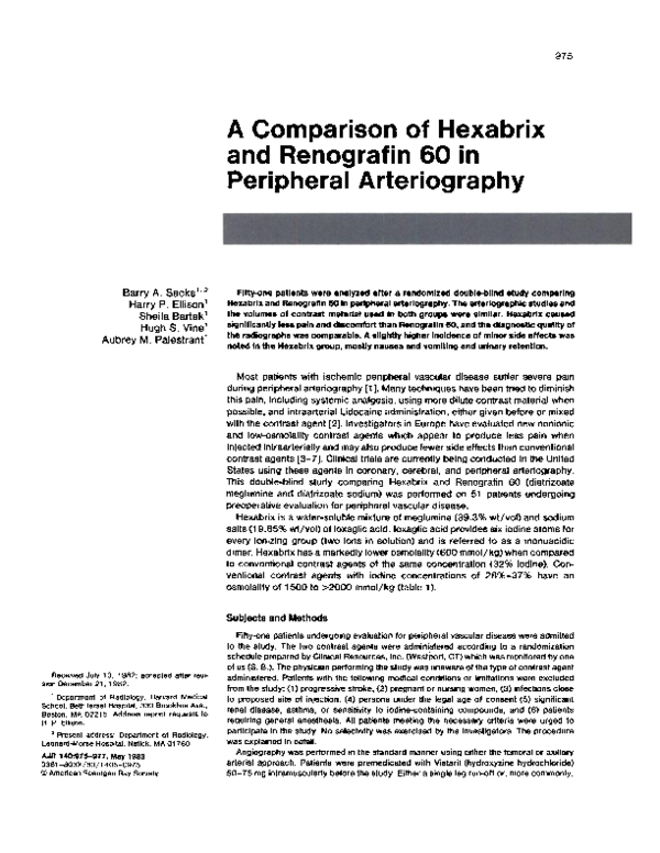 (PDF) A comparison of hexabrix and Renografin 60 in peripheral ...