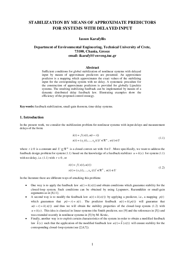 (PDF) Stability of Linear Volterra–Stieltjes Differential Equations