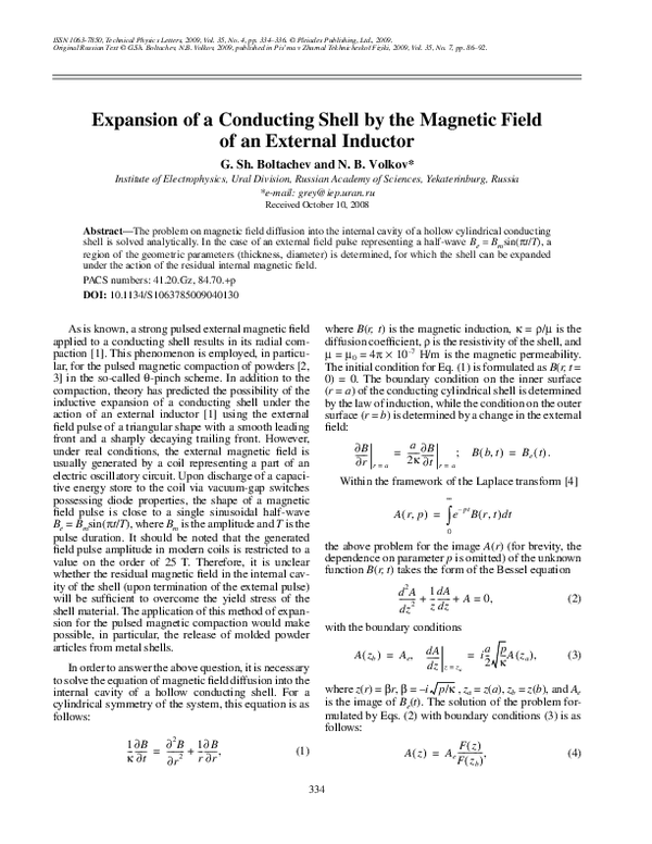 (PDF) Expansion of a conducting shell by the magnetic field of an ...