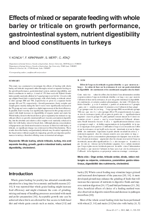 (PDF) Effects of mixed and separate feeding with whole barley and ...