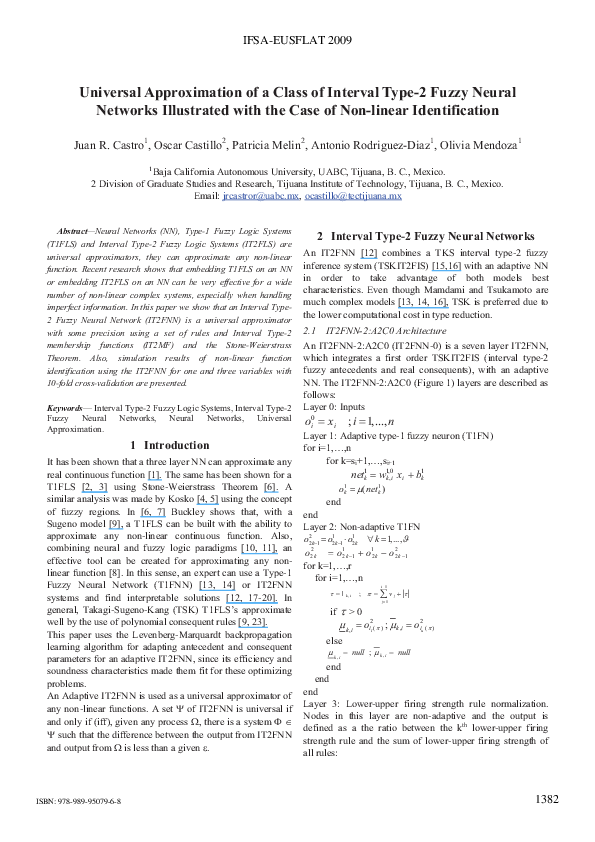 Pdf Universal Approximation Of A Class Of Interval Type2 Fuzzy Neural Networks Illustrated