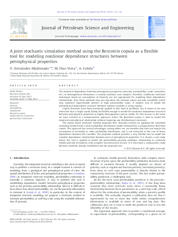 Pdf A Joint Stochastic Simulation Method Using The Bernstein Copula