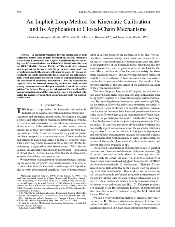 (PDF) An implicit loop method for kinematic calibration and its application to closed-chain ...