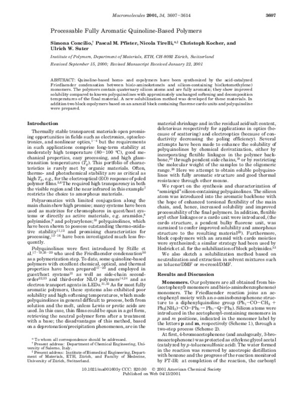 (PDF) Processable Fully Aromatic Quinoline-Based Polymers