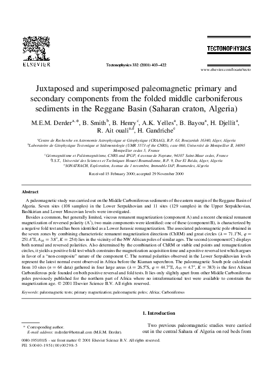 (PDF) Juxtaposed and superimposed paleomagnetic primary and secondary ...