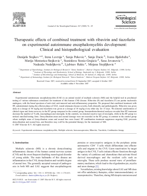 (PDF) Therapeutic effects of combined treatment with ribavirin and ...