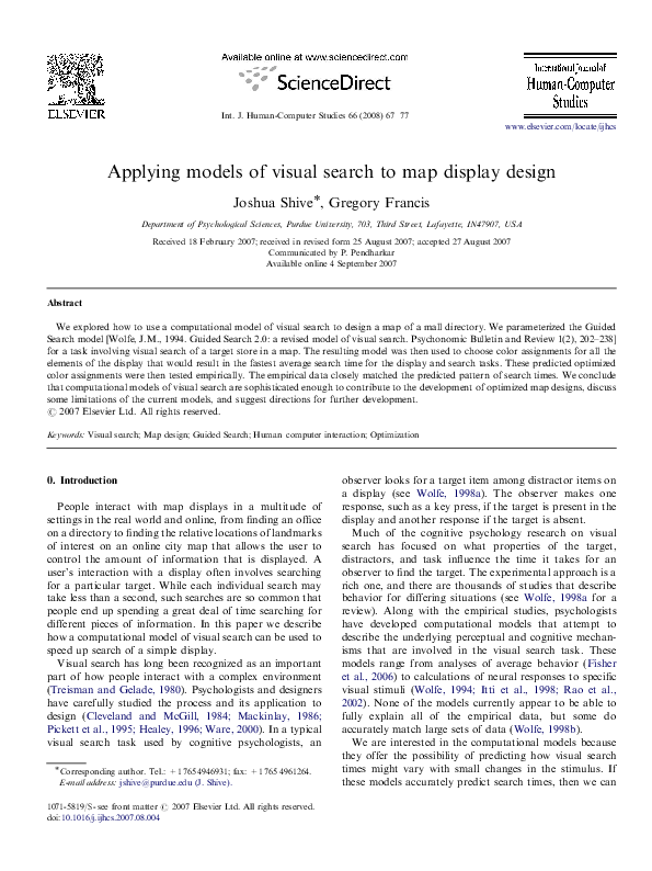 (PDF) Applying models of visual search to map display design