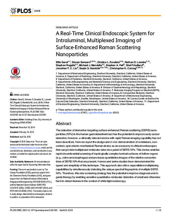 (PDF) A real-time clinical endoscopic system for intraluminal, multiplexed imaging of surface ...