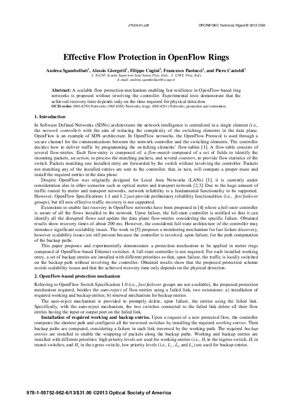 (PDF) Effective Flow Protection in Open-Flow Rings