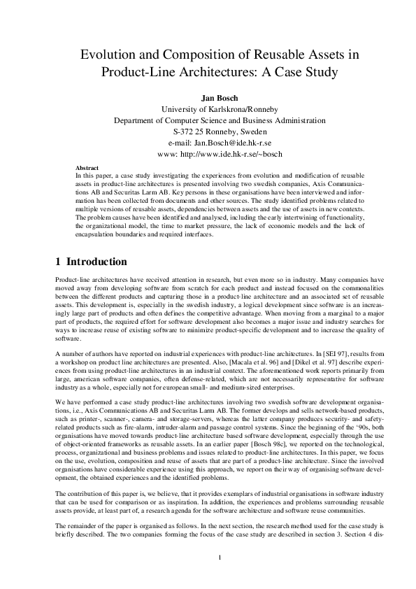 (PDF) Evolution and Composition of Reusable Assets in Product-Line ...