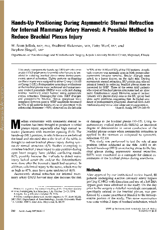 (PDF) Hands-Up Positioning During Asymmetric Sternal Retraction for ...