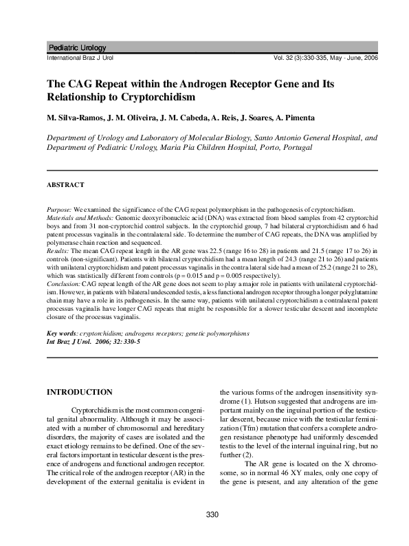 (PDF) The CAG Repeat within the Androgen Receptor Gene and its Relationship to Prostate Cancer