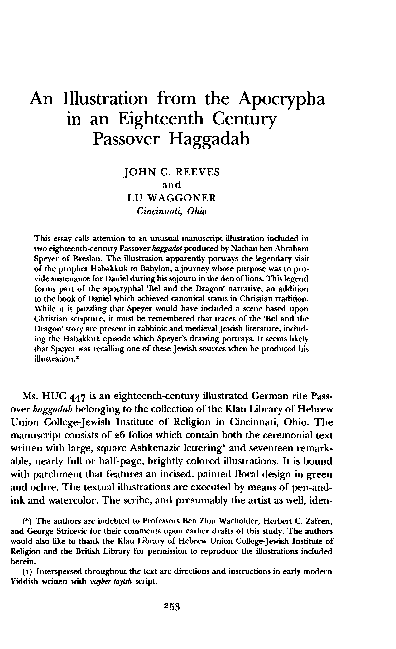 (PDF) An Illustration from the Apocrypha in an Eighteenth Century ...