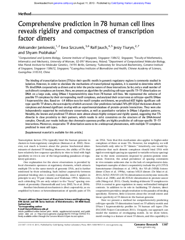 (PDF) Comprehensive prediction in 78 human cell lines reveals rigidity ...