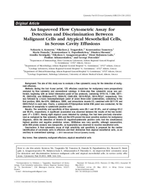 Pdf An Improved Flow Cytometric Assay For Detection And