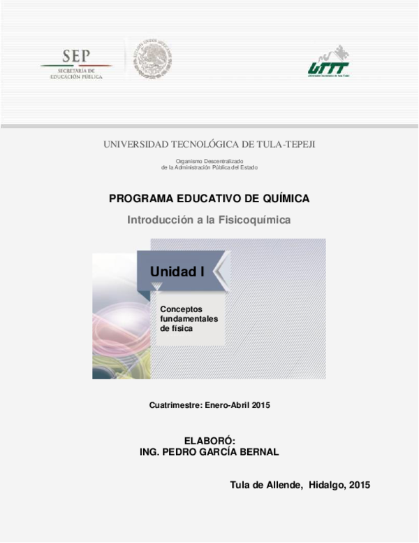 (PDF) Introducción a la Fisicoquímica Unidad 1. Conceptos fundamentales de Física UNIVERSIDAD ...