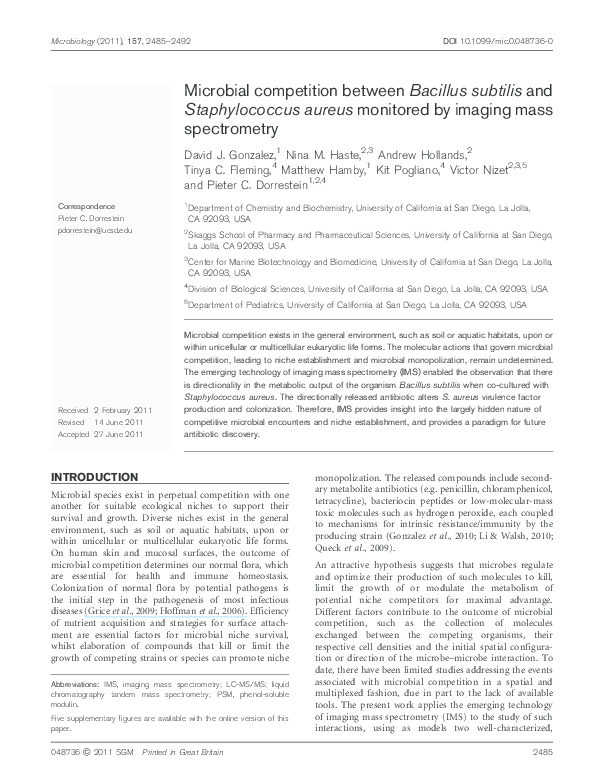 (PDF) Microbial competition between Bacillus subtilis and ...