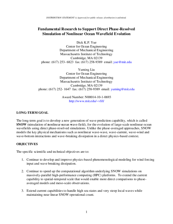 (PDF) Fundamental Research to Support Direct Phase-Resolved Simulation of Nonlinear Ocean ...