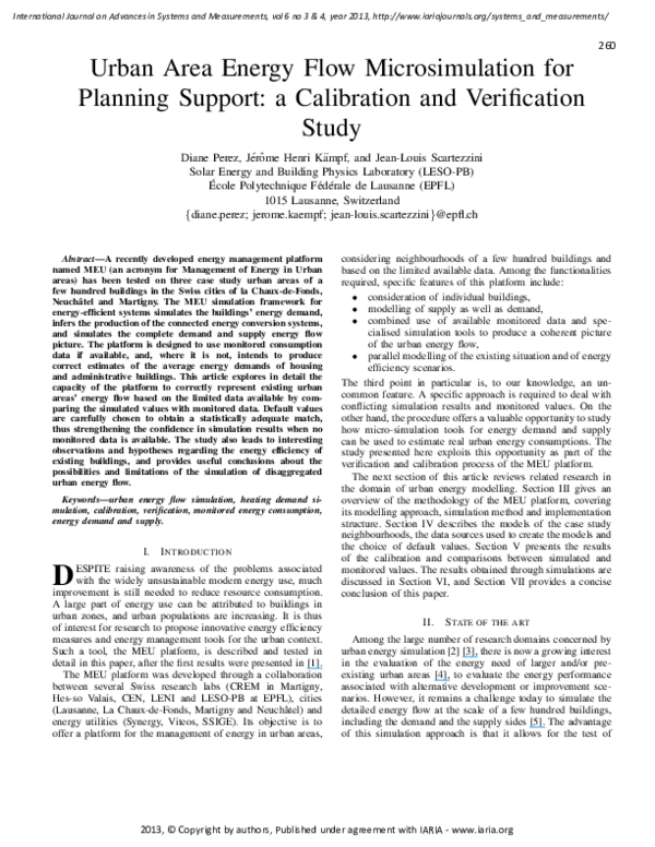 (PDF) Urban area energy flow microsimulation for planning support: a calibration and ...