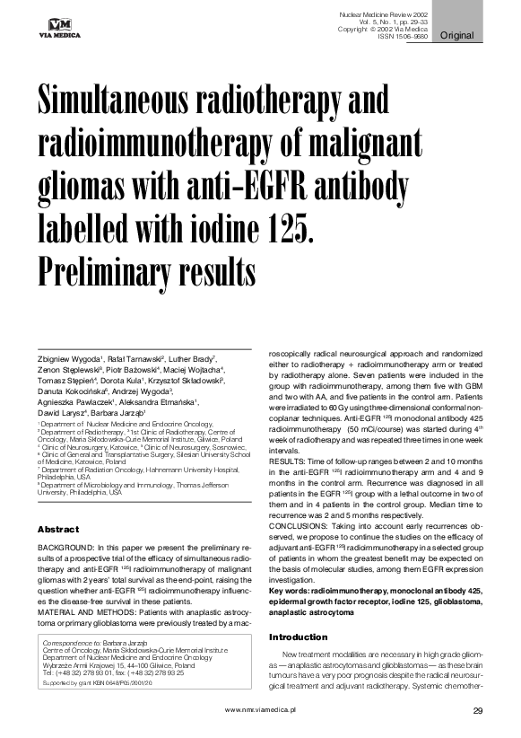 (PDF) Simultaneous radiotherapy and radioimmunotherapy of malignant ...