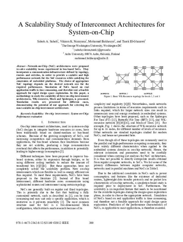 (PDF) A scalability study of interconnect architectures for System-on-Chip