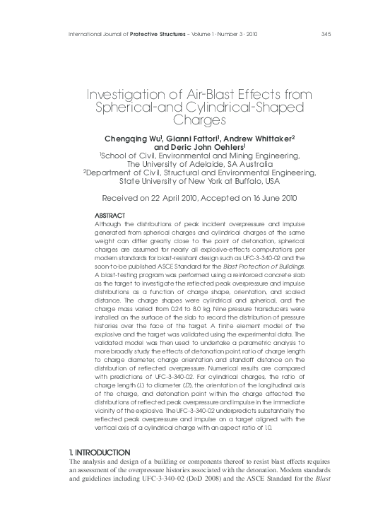 (PDF) Investigation of Air-Blast Effects from Spherical-and Cylindrical ...