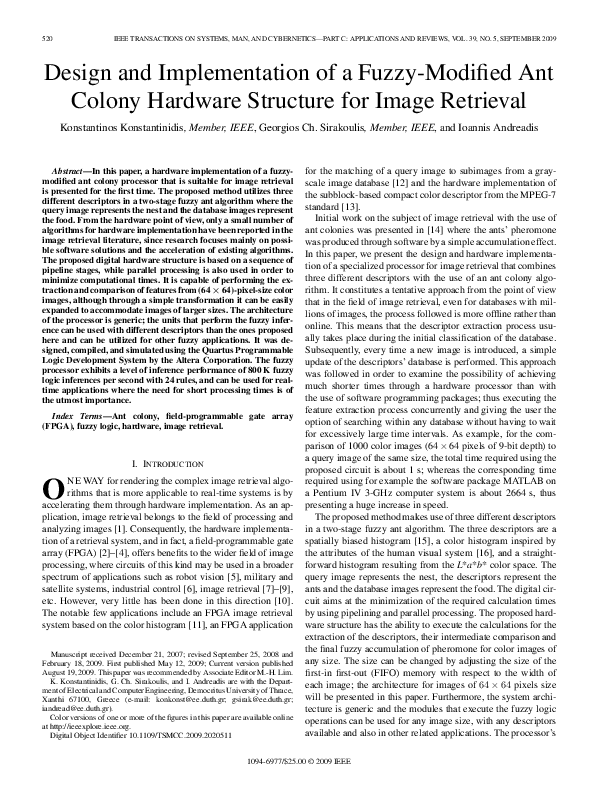 (PDF) Design and Implementation of a Fuzzy-Modified Ant Colony Hardware Structure for Image ...
