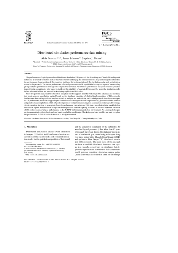 Pdf Distributed Simulation Performance Data Mining
