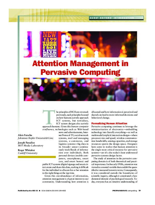 (PDF) Attention Management in Pervasive Computing