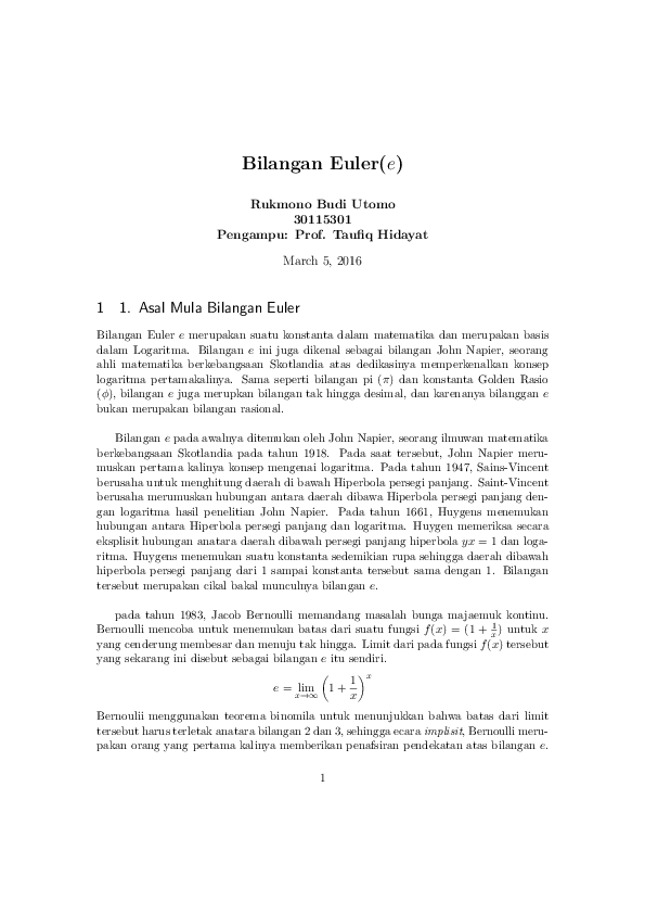 (PDF) Bilangan Euler