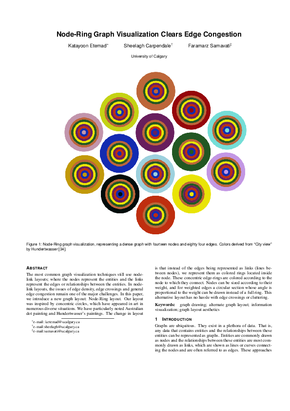 (PDF) Node-Ring Graph Visualization Clears Edge Congestion