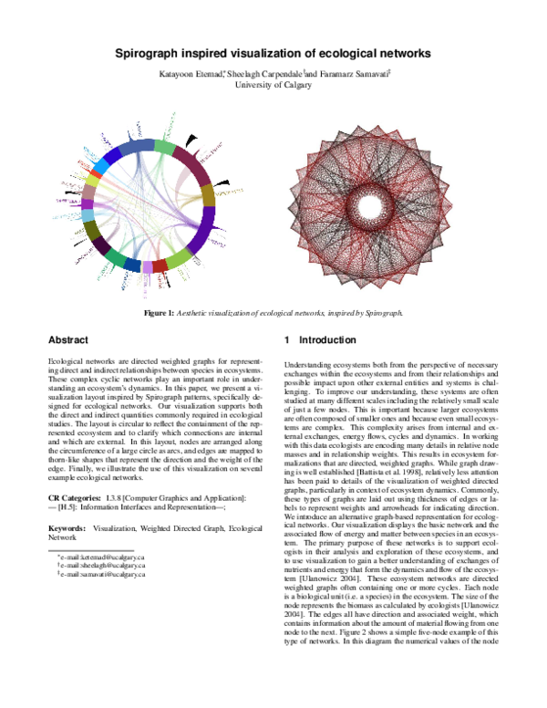 (PDF) Spirograph inspired visualization of ecological networks