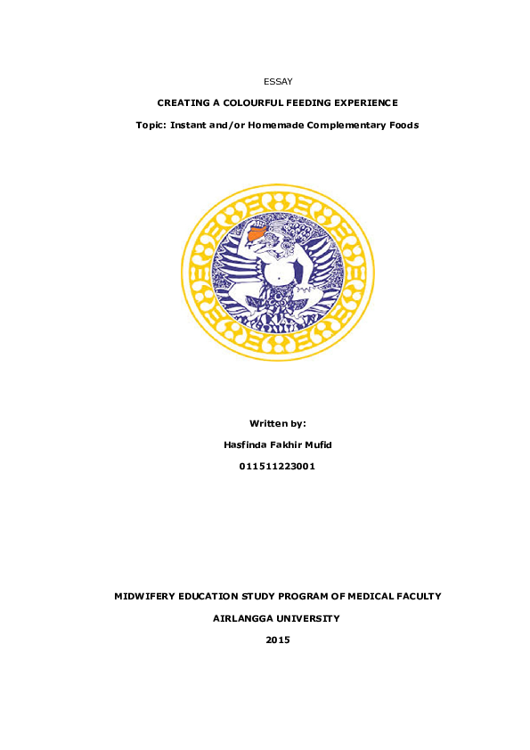 (DOC) Homemade Complementary Food vs Instant Compelementary Food