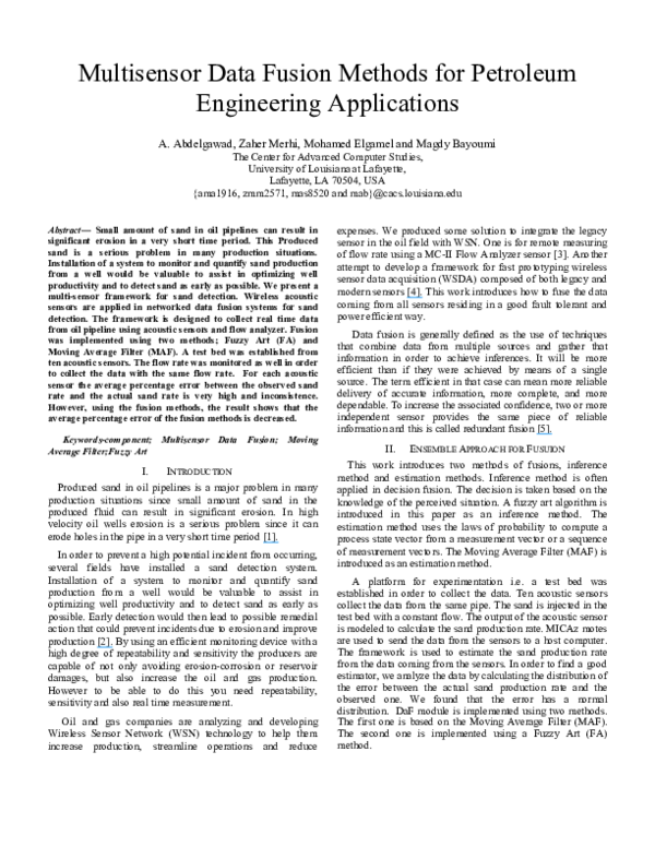(PDF) Multisensor data fusion methods for petroleum engineering applications