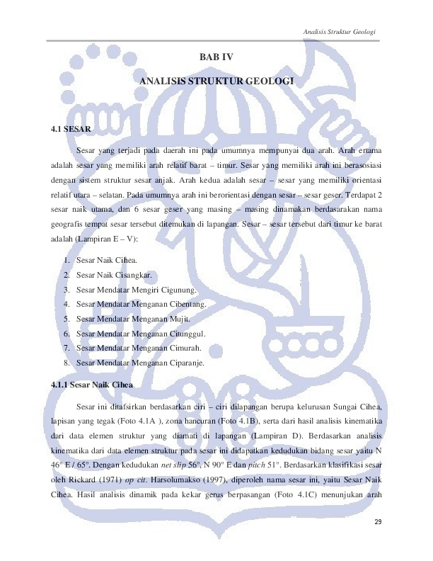 (PDF) Analisis Struktur Sesar Cihea Dan sekitarnya